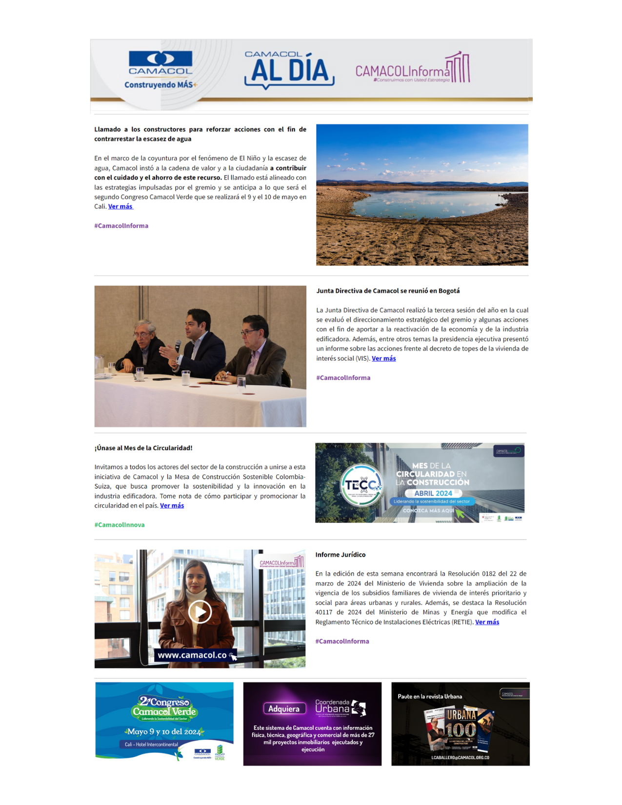 Newsletter abril 8 | Camacol - Cámara Colombiana de la Construcción